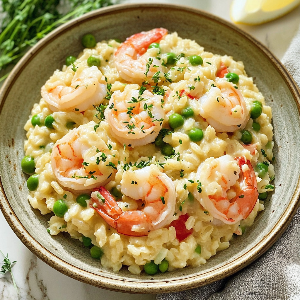 Shrimp Risotto with Peas