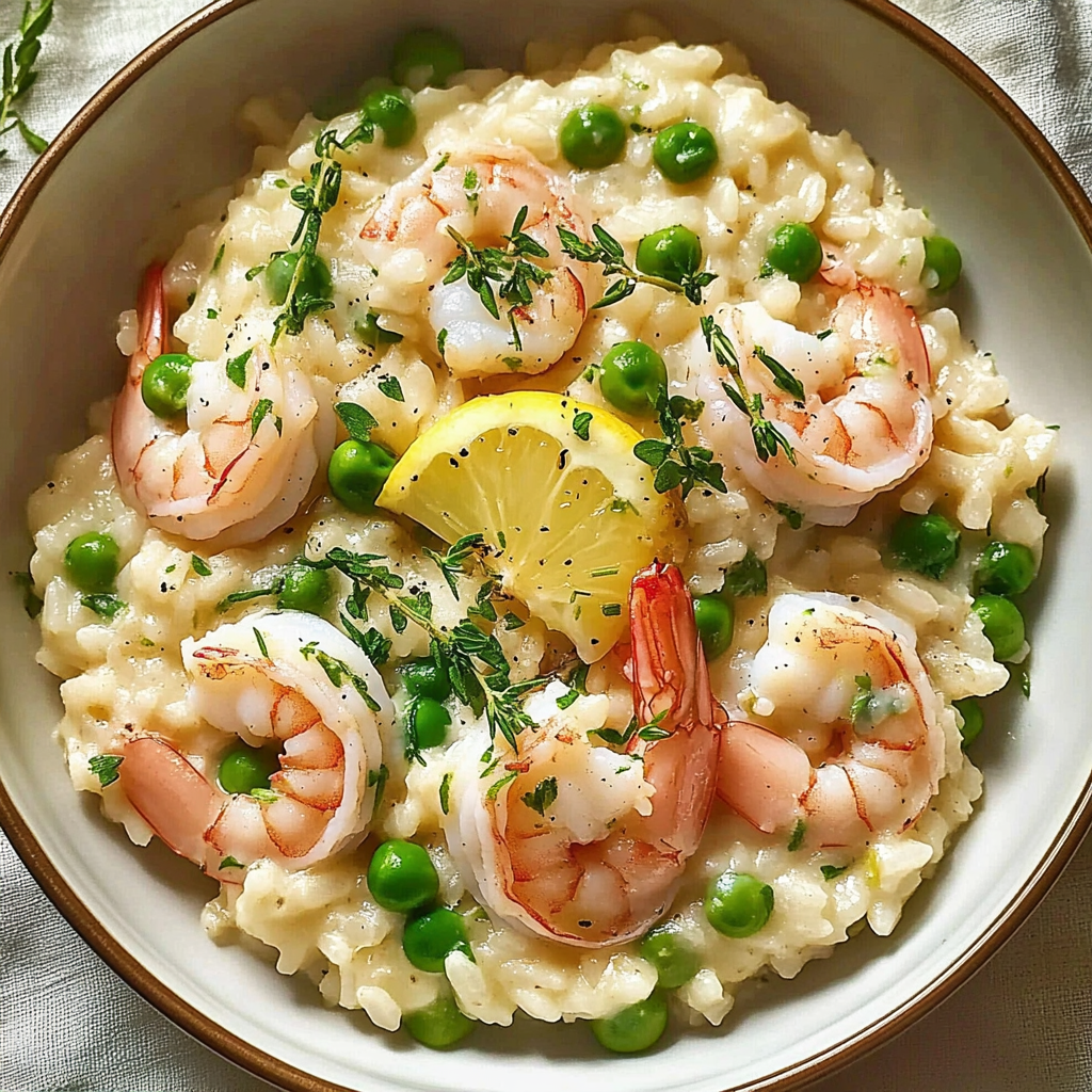 Shrimp Risotto with Peas
