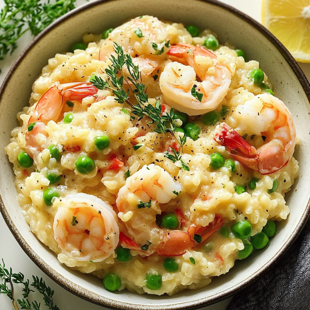 Shrimp Risotto with Peas