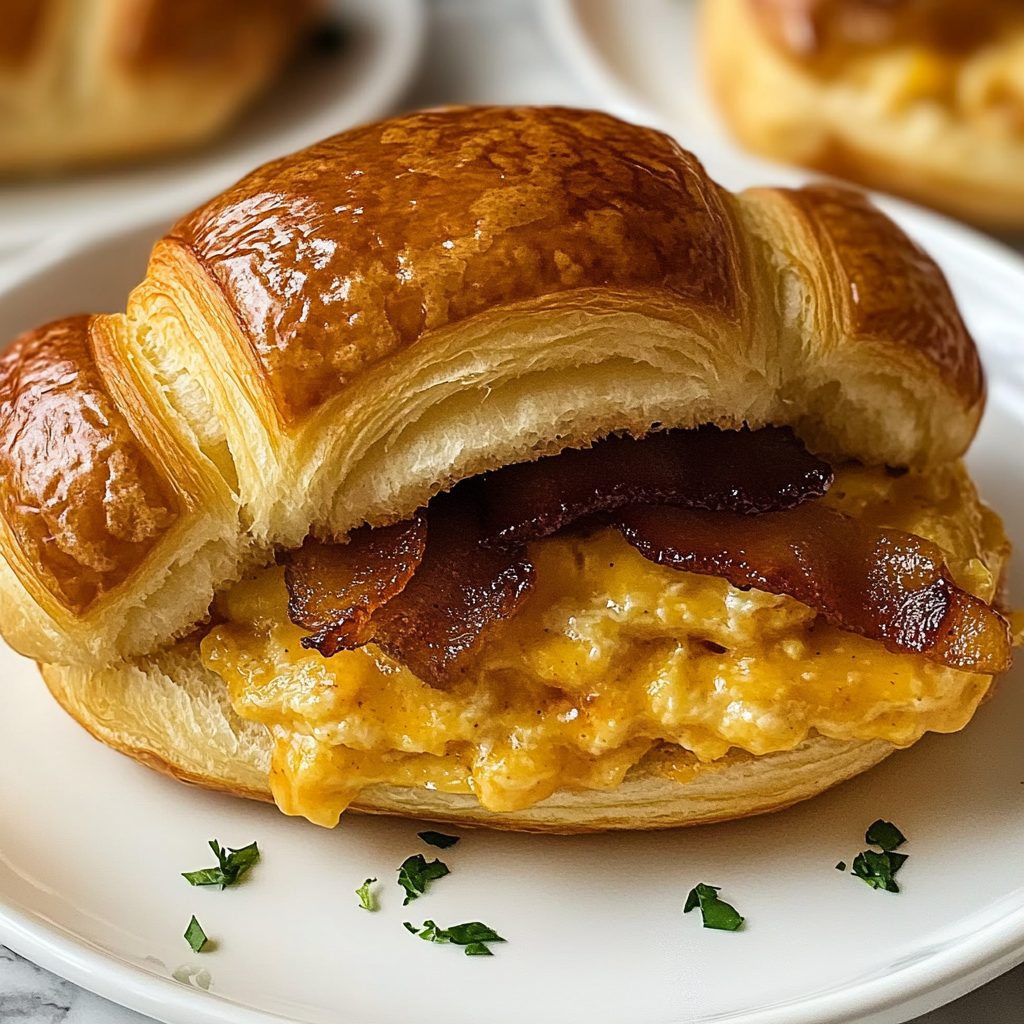 Killer Maple Mustard Croissant Breakfast Sandwiches