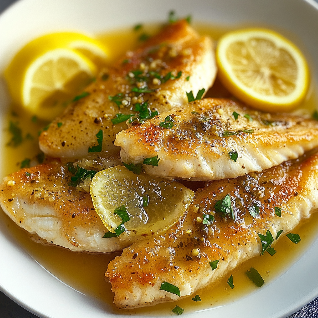 Crispy Flounder with Lemon-Butter Sauce