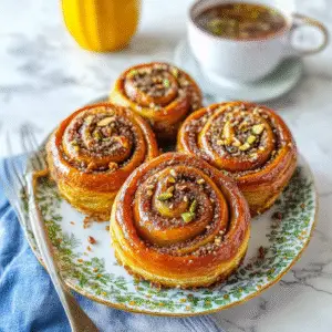 Pistachio Honey Cinnamon Rolls